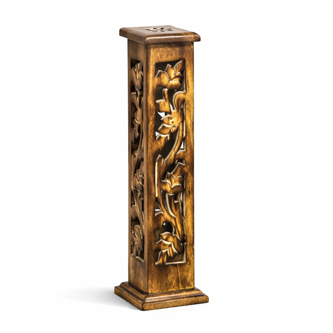 Square Wooden Tower Incense Burner – greensquareshop